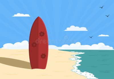 Surfboard stock vector. Illustration of scenic, horizon - 7769729