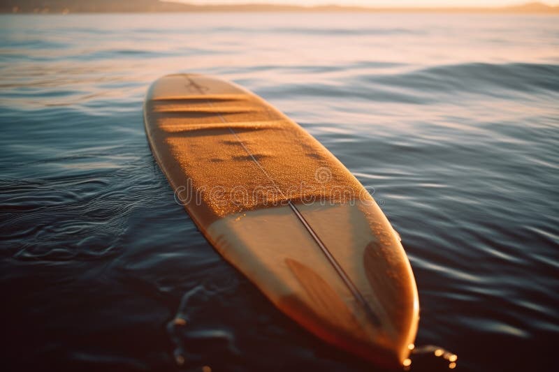 Surfboard on the Surface of the Water Stock Image - Image of reflection ...