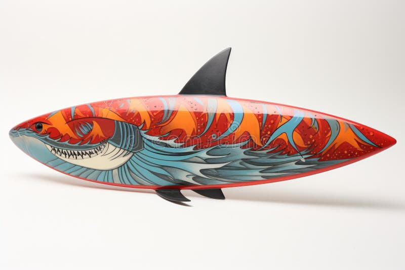 Surfboard with a Decal of a Shark Wearing Cool Sunglasses Stock Photo ...