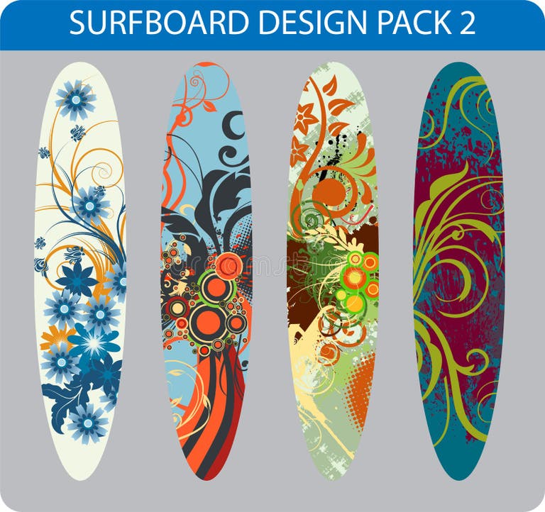 Surfboard Designs Colorful Stock Illustrations – 157 Surfboard Designs ...