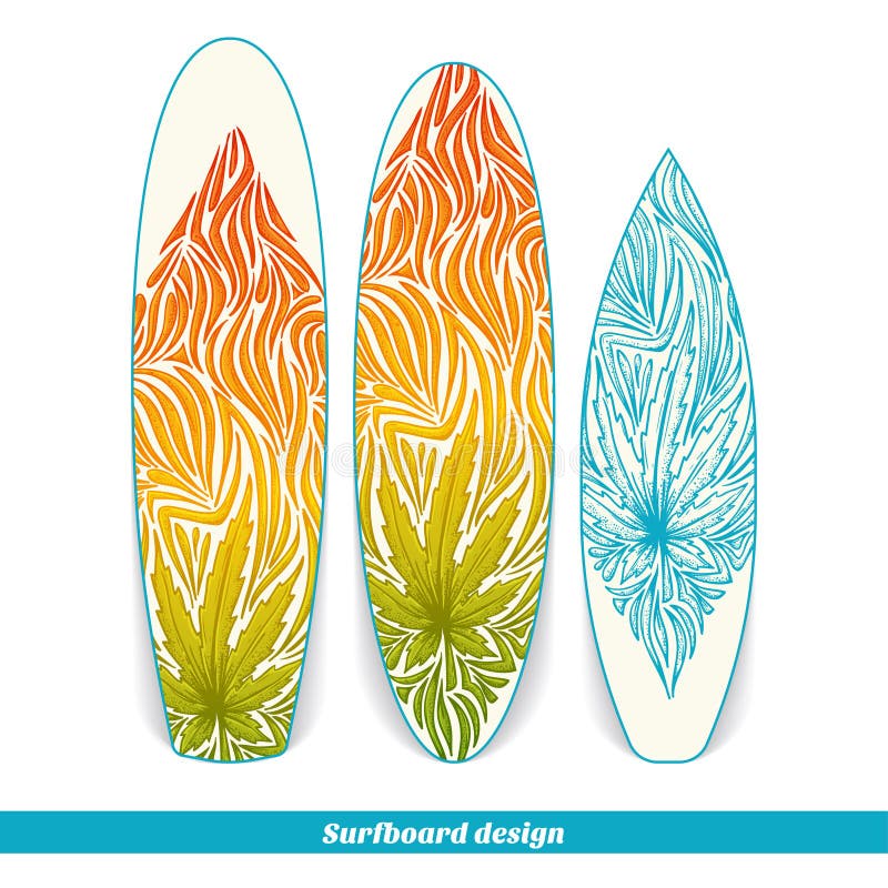 Surfboard Design Three stock vector. Illustration of handdrawn - 56100218