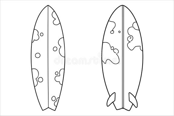 Surfboard Designs Front and Back Outline Silhouette White Background ...