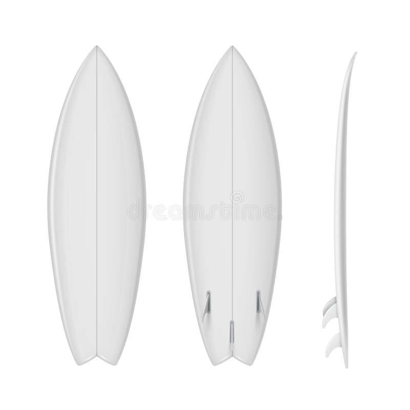 Surfboard Empty Realistic Mockups Set. Front, Back, Side View. Surfing ...