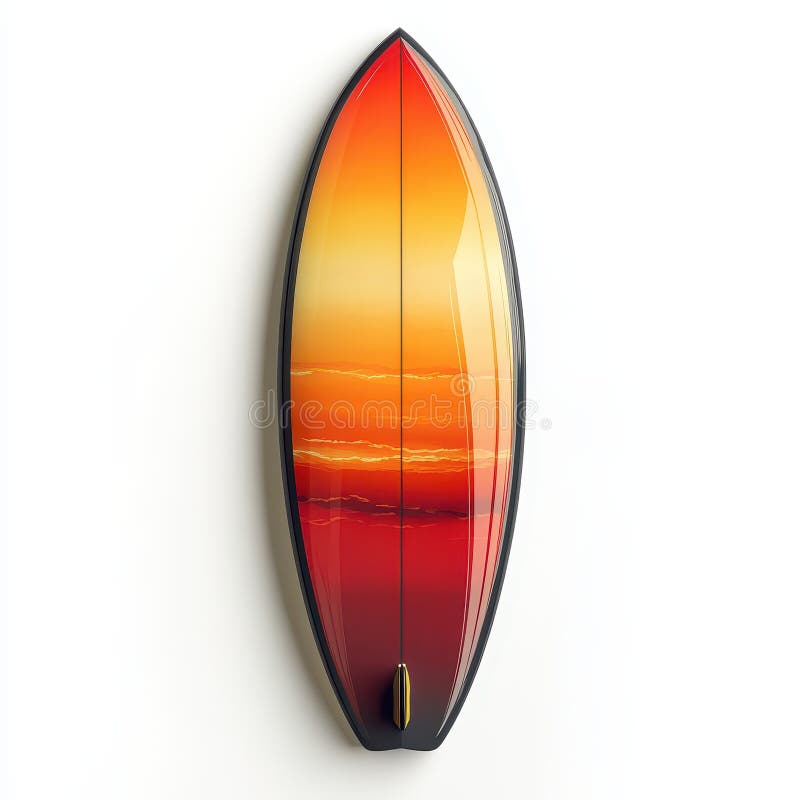 Surfboard Hanging on Wall with Realistic Isolated Surfboard on White ...