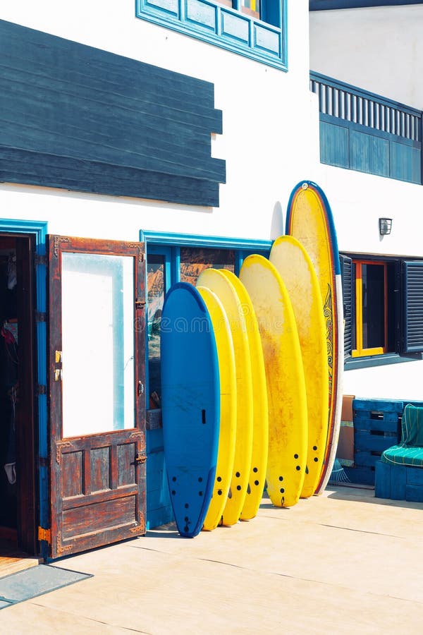 Surfboard hire and rental stock photo. Image of summer - 277058990