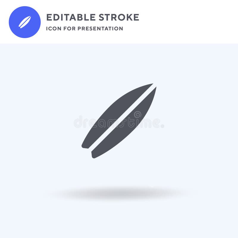 Surfboard Icon Vector, Filled Flat Sign, Solid Pictogram Isolated on ...
