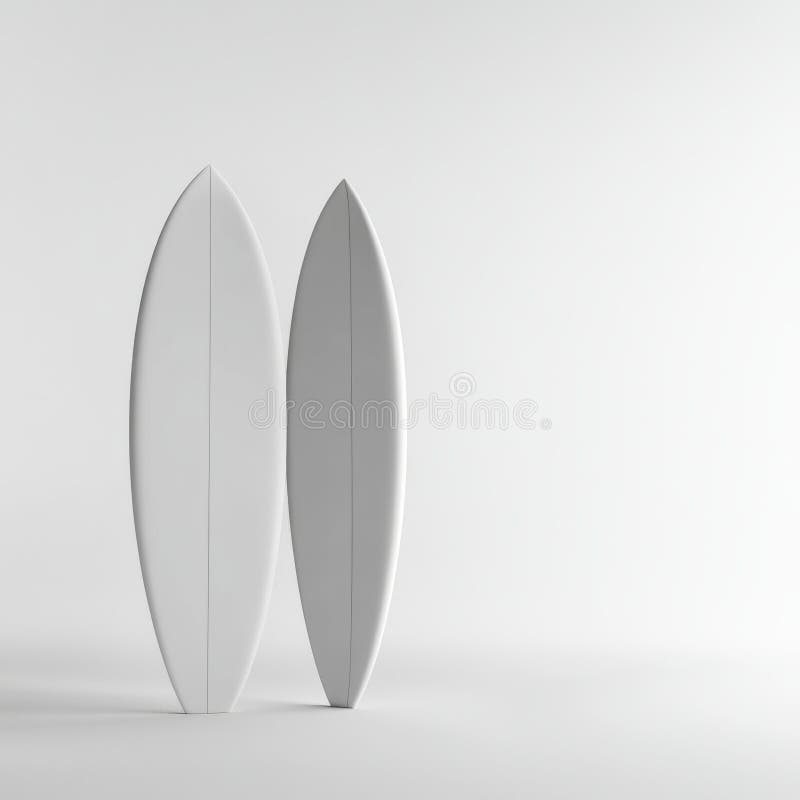 Surfboard Longboard Realistic Mockup Design Template Set Front Side and ...