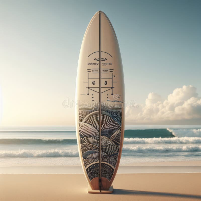 Surfboard Mockup on the Beach. Ai Generative Stock Illustration ...