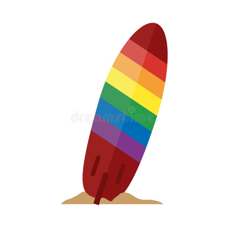Surfboard with Rainbow Pride Flag Illustration Stock Vector ...