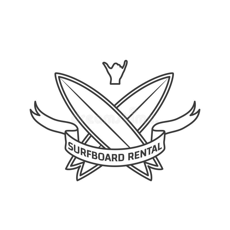 Surfboard Rental Logo Design. Surfing Logotype Vector Illustration ...