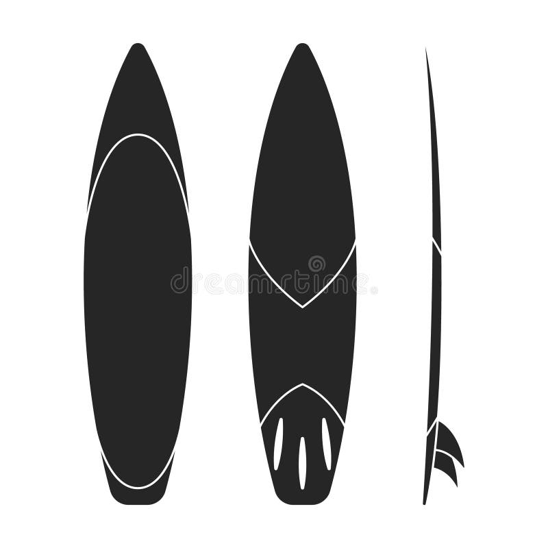 Surfboard Vector Black Set Icon.Vector Illustration Surfboard for Wave ...