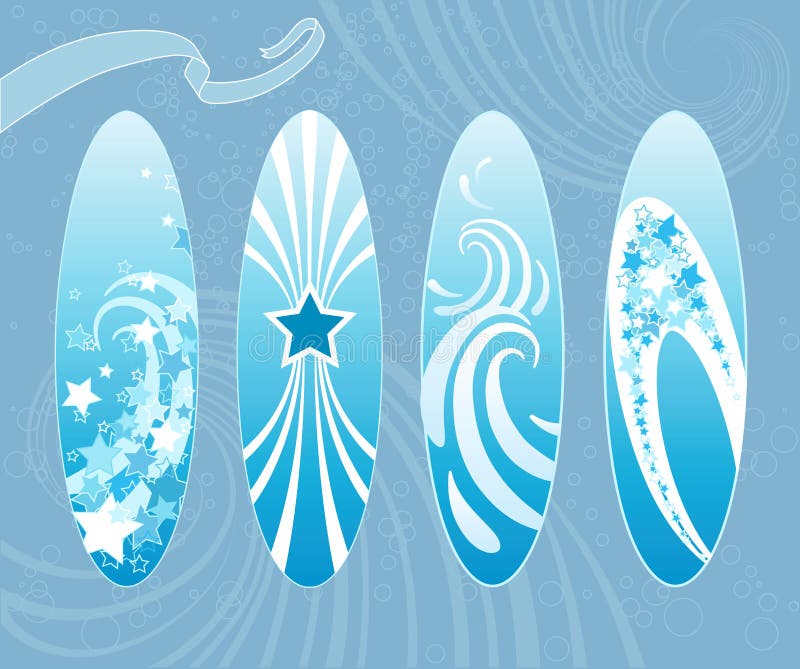 Abstract Surfboards Design Vectors Stock Vector - Illustration of ...