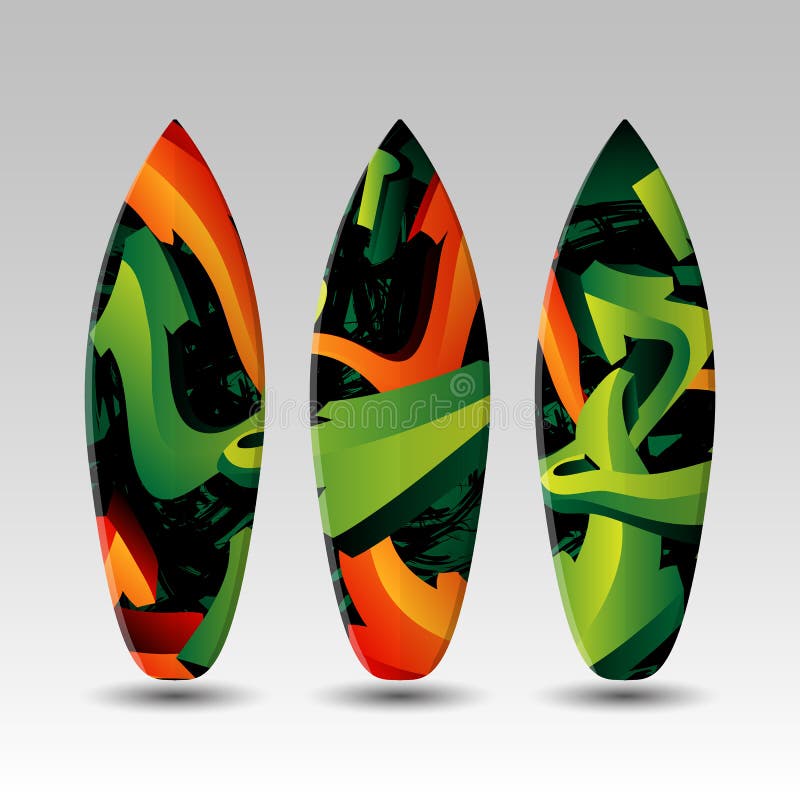 Abstract Surfboards Design Vectors Stock Vector - Illustration of ...