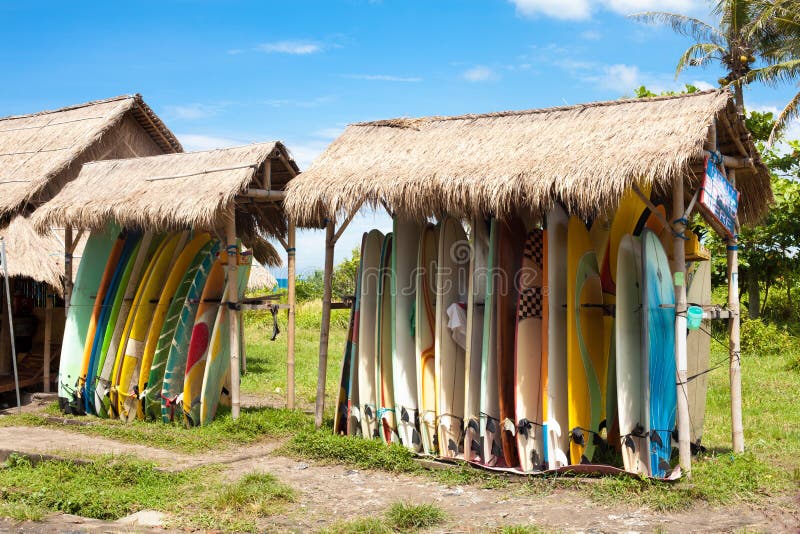 Surfboards in rack stock photo. Image of water, bali - 28149218