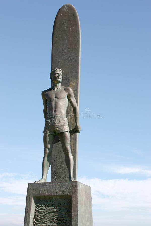 The Surfer stock image. Image of statue, beach, bronze, lighthouse - 63483