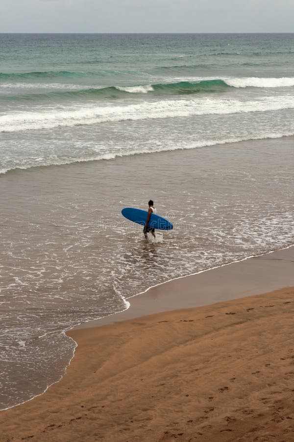 Surfer on the Beach of Zarautz. Basque Country Editorial Stock Photo ...