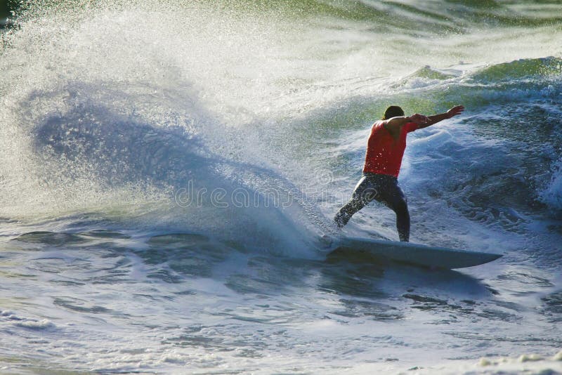 Surfer on Board Riding the Waves Editorial Stock Photo - Image of water ...