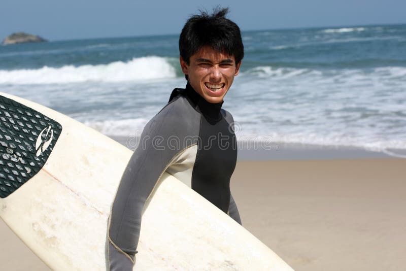 Surfer boy stock image. Image of courageous, sail, fearless - 4234781