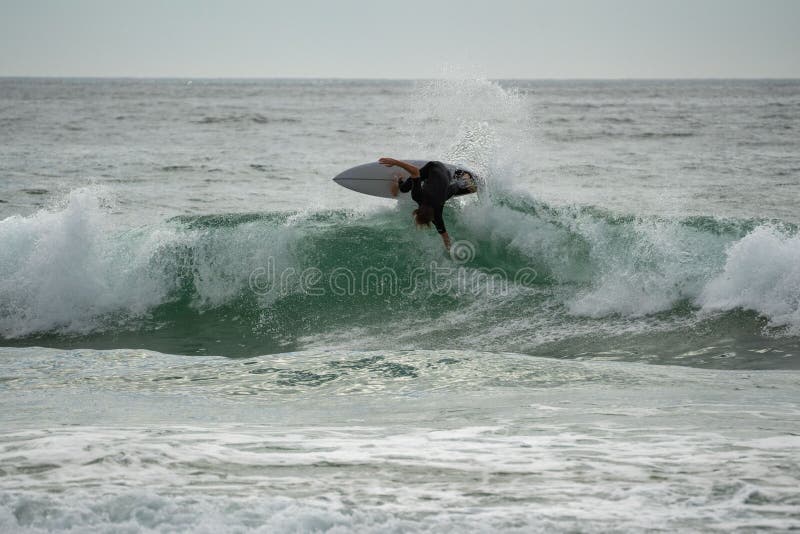 Surfer Catching Waves on Manly Beach. Australia Editorial Stock Photo ...