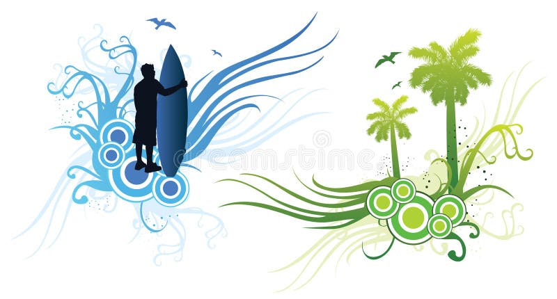 Surfer design stock vector. Illustration of floral, surf - 31511981