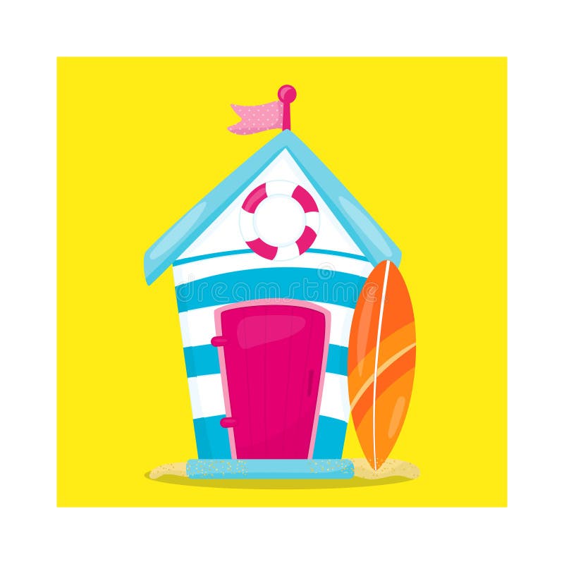 Surfer House Or Baywatch Bungalow, Beach Building Stock Vector ...