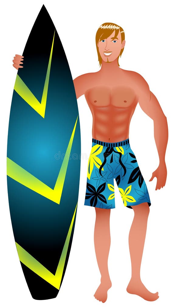 Surfer Guy stock vector. Illustration of activity, happy - 20416272
