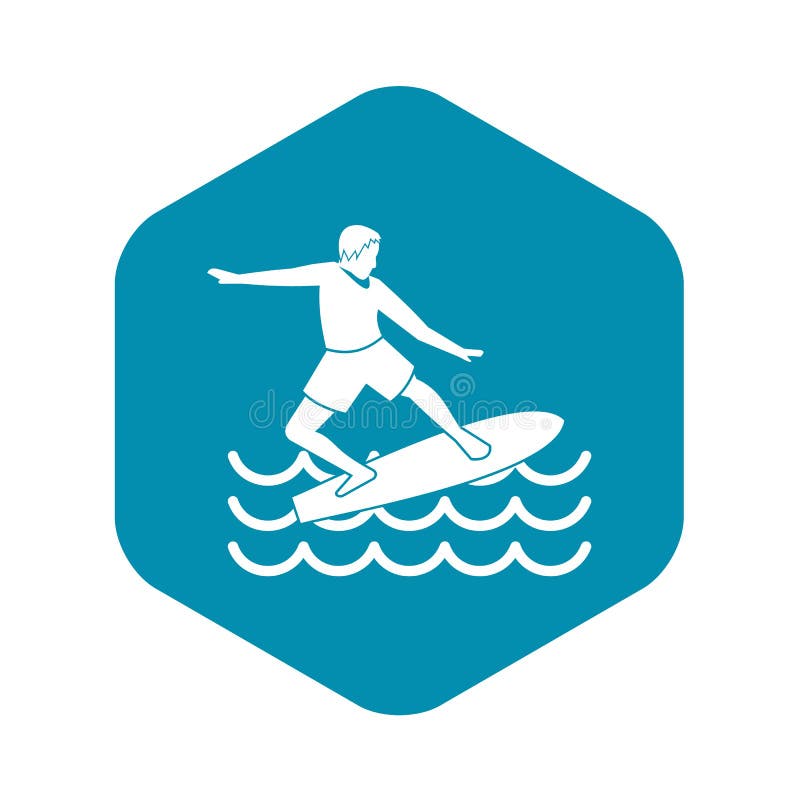 Surfer icon, simple style stock vector. Illustration of extreme - 154727252