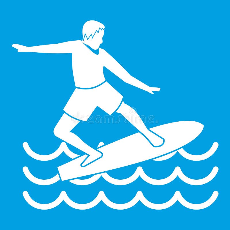 Surfer icon white stock vector. Illustration of active - 120423106