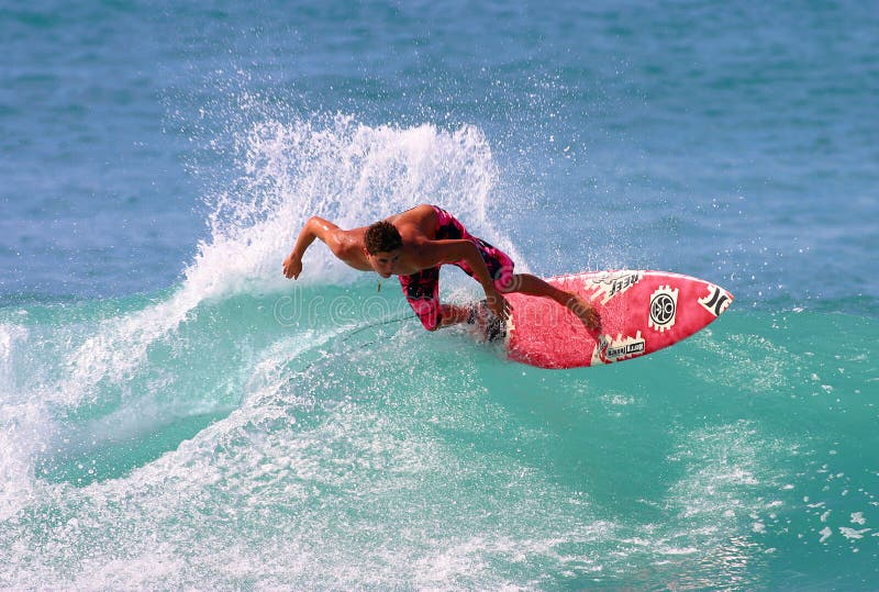 Surfer Joel Centeio Surfing in Hawaii Editorial Stock Photo - Image of ...
