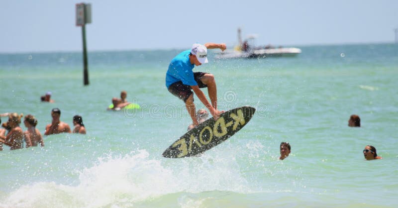 Surfer Jumping on Sailboard Stock Image - Image of jumping, heat: 3000883