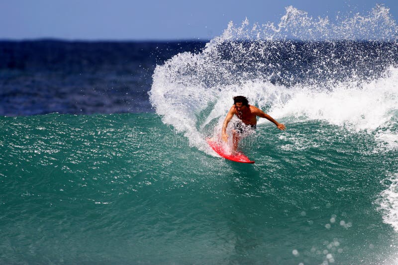 Surfer Mike Akima Surfing Near Waikiki, Hawaii Editorial Stock Photo ...