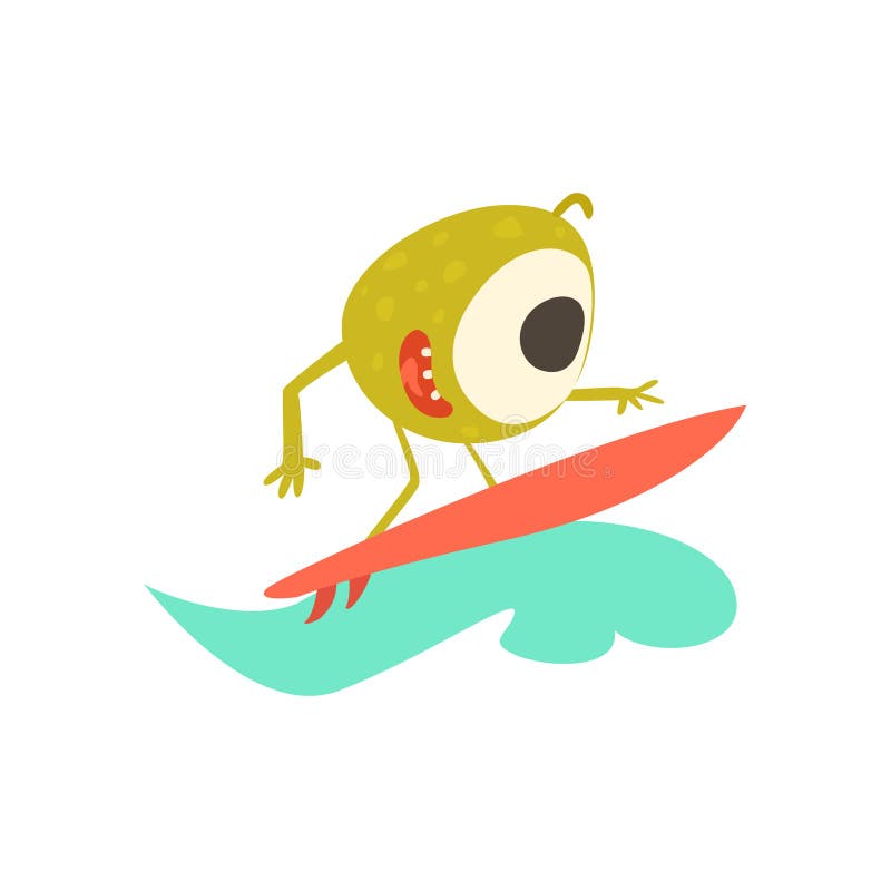 Alien Surfing Wave stock illustration. Illustration of wave - 28457112