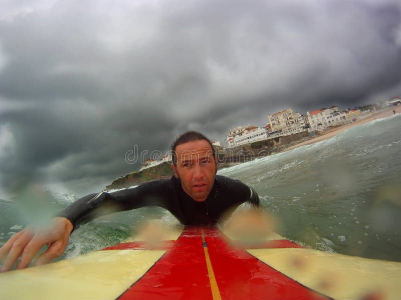 Surfer paddling out stock image. Image of extreme, pacific - 19420823
