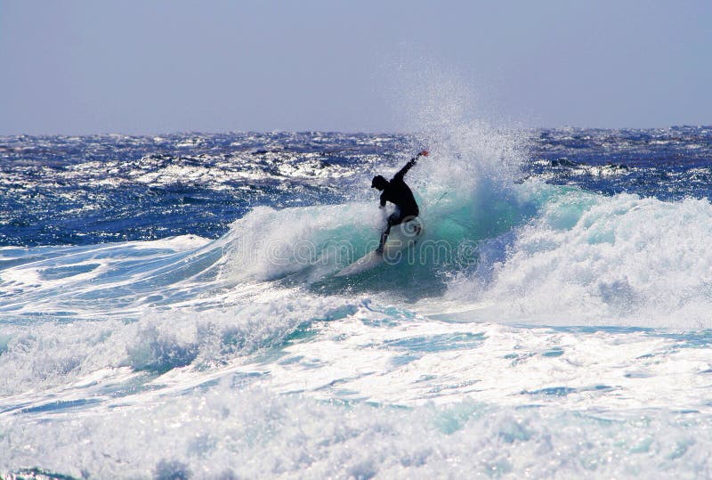Surfer Rides a Wave in Hawaii Stock Photo - Image of extreme, nature ...