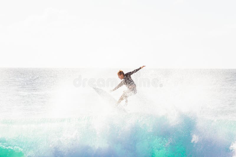 North Shore Oahu Hawaii 10 20 2015 Surfer Rides on a Wave on the North ...