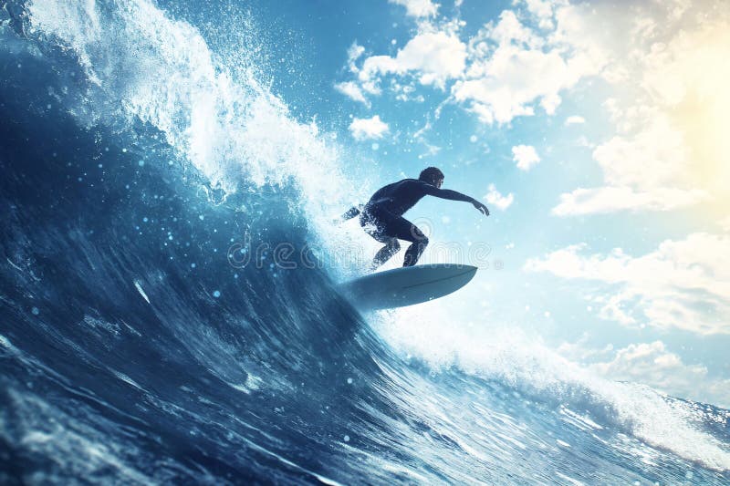 Surfer Riding a Big Wave in the Ocean Stock Photo - Image of lifestyle, power: 329927418