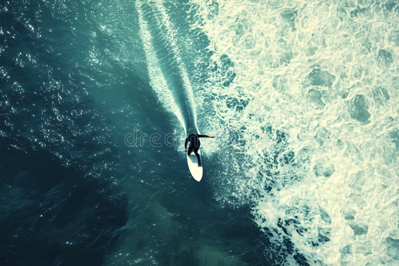 Surfer Riding a Big Wave in the Ocean Stock Image - Image of surfer ...