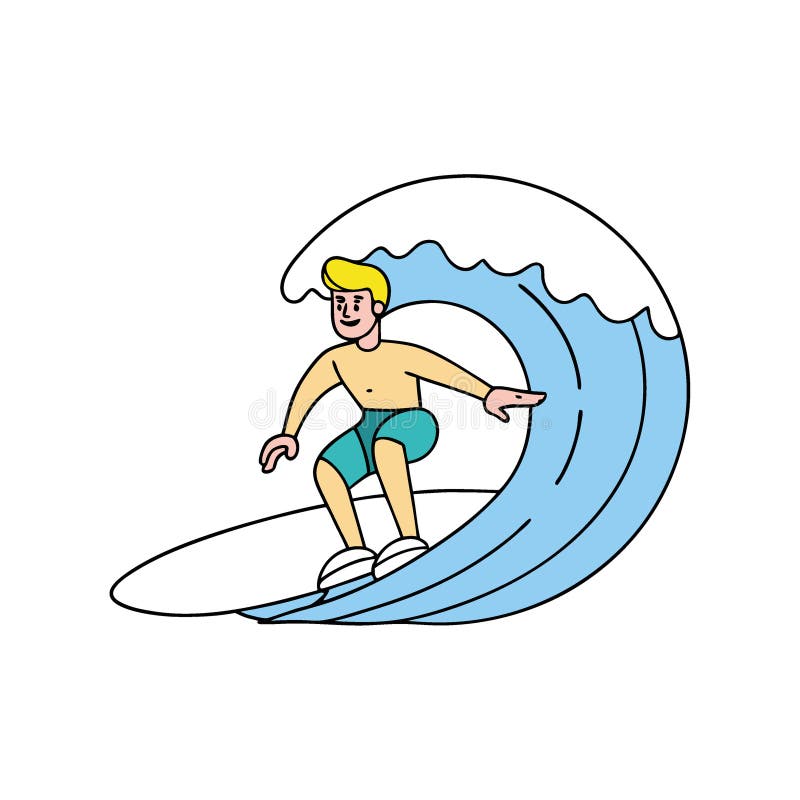 Surfer Riding on His Board Pulling into a Barrel Wave on the Beach ...