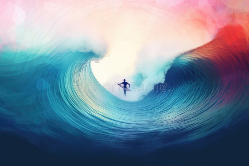 Surfboard Riding Blue Ocean Wave Stock Illustrations – 287 Surfboard ...
