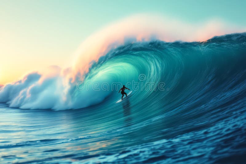 Surfer is Riding a Wave in the Ocean Stock Photo - Image of ride, power ...