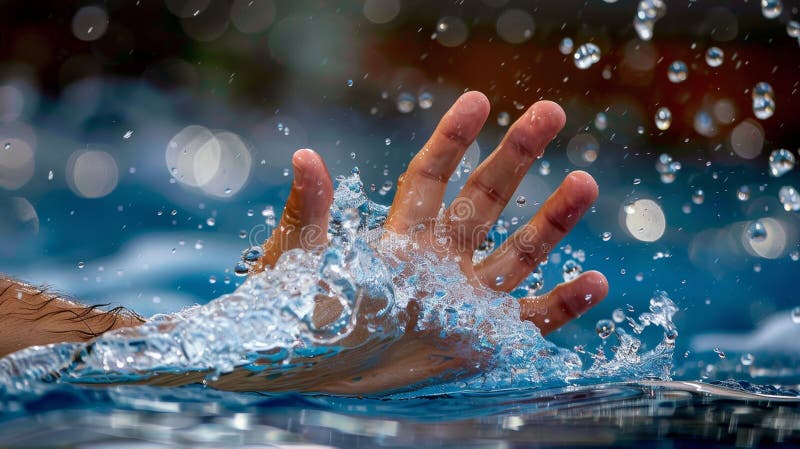 Surfer S Hand Dragging in Water for Stability Technique Emphasized in ...