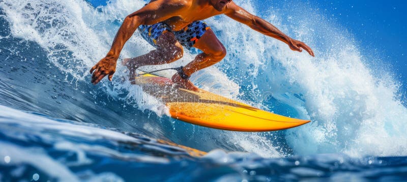 Surfer S Hand Technique in Water, Highlighting Stability during a Turn ...