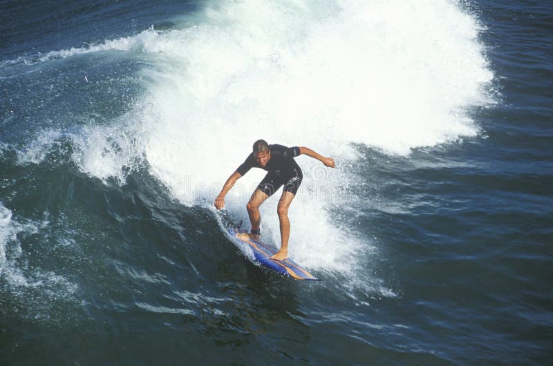 Surfer in Small Wave, Huntington Beach, CA Editorial Photography ...