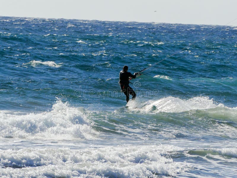 Surfer at Sunset on a Calm Ocean Stock Image - Image of summer, outdoor ...