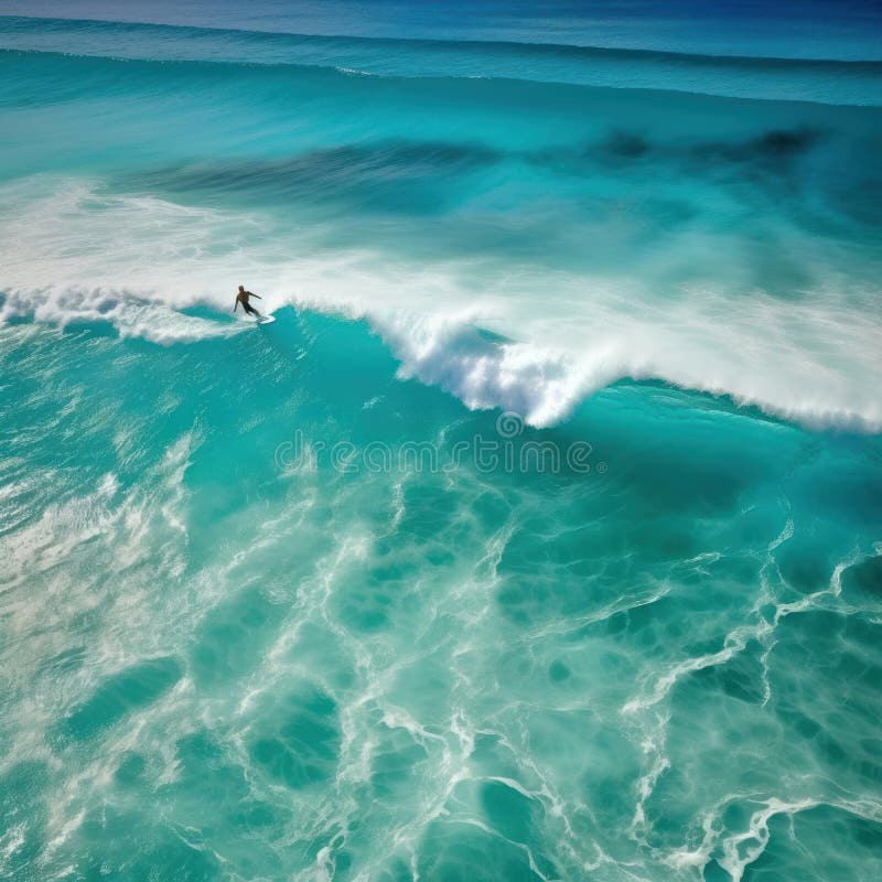 A Surfer Surfering the Crystal Clear Water Ai Generative Illustration ...