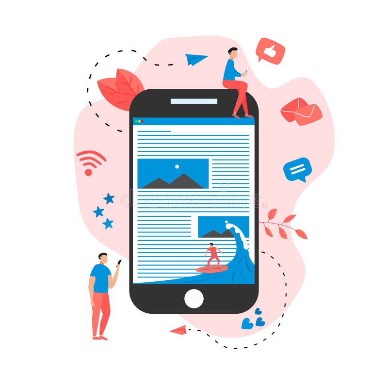 Surfer Surfing a Wave Web Page Vector Illustration. Web Page Surfing ...