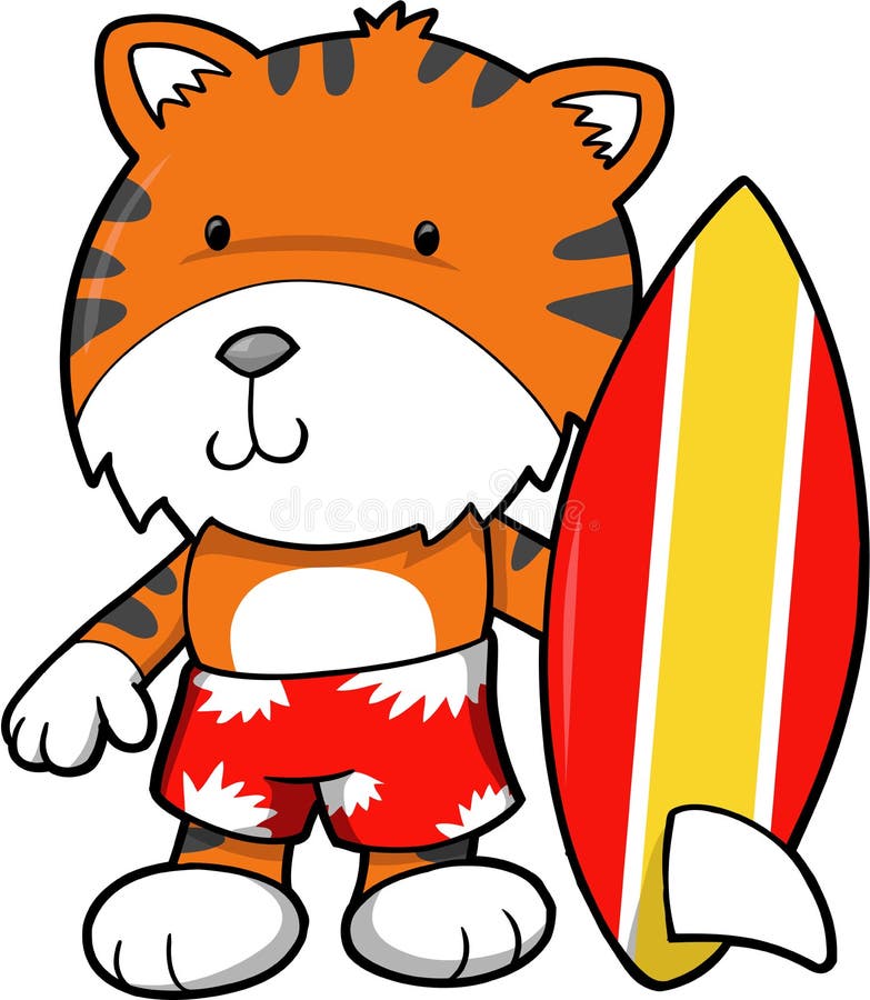 Cute Tiger Vector Illustration Stock Vector - Illustration of lion ...