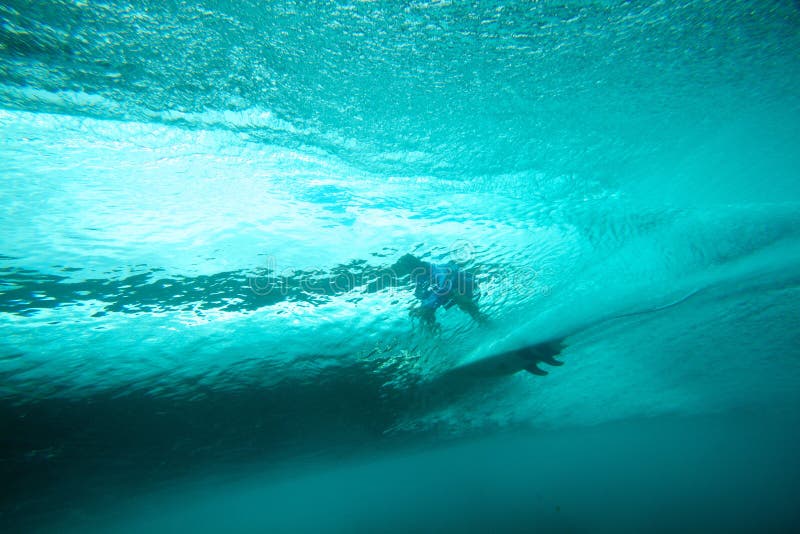 Surfer on Tropical Wave Underwater Vision Stock Photo - Image of nature ...