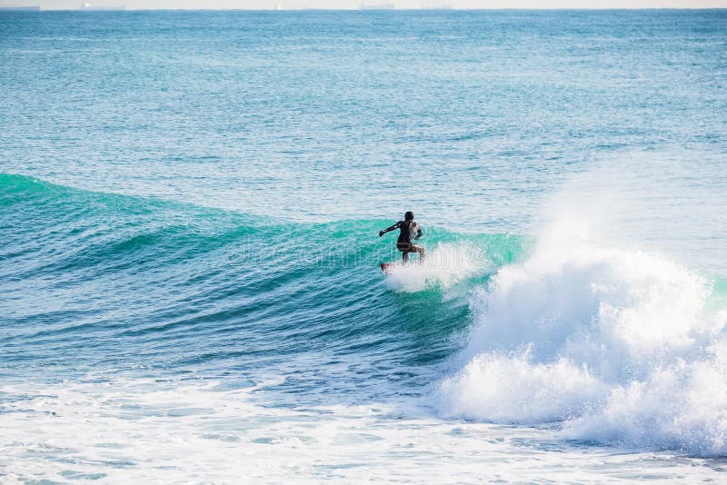 Surfer and Turquoise Barrel in Ocean Stock Photo - Image of blue, epic ...