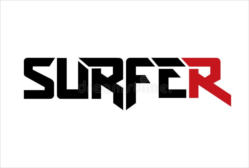 Surfer Typography Logo Icon Design Stock Vector - Illustration of ...